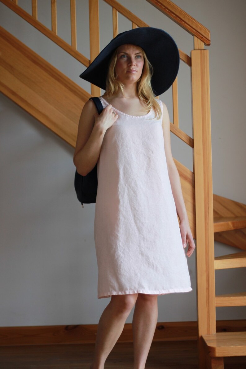 Linen Dress Light Pink Linen Dress. Beach Linen Dress Pink - Etsy