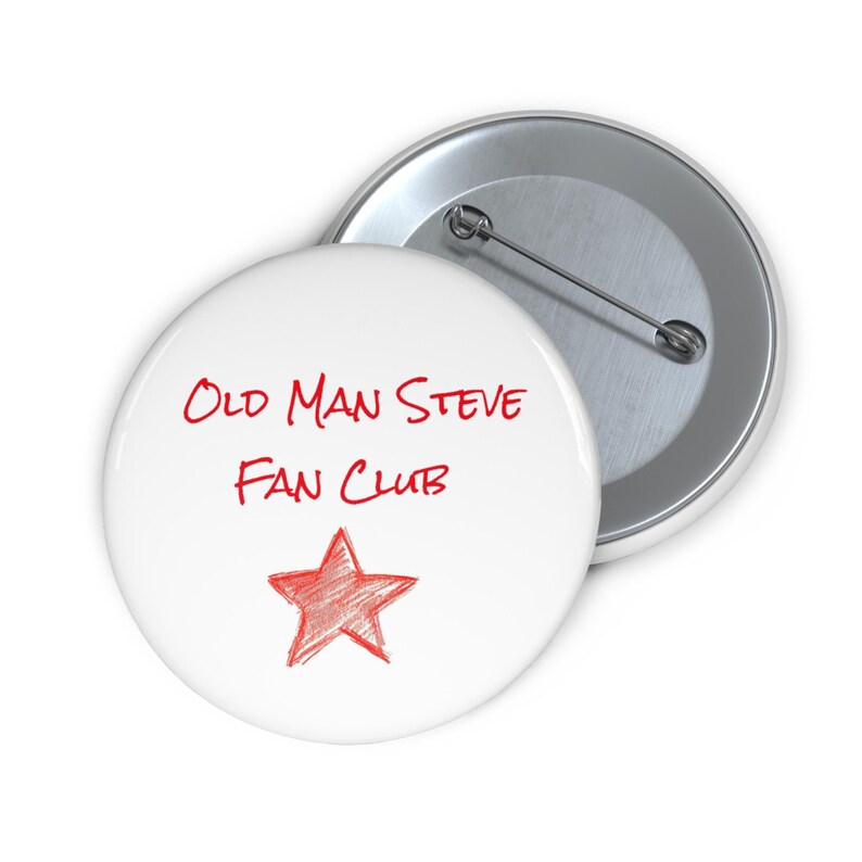 Custom Pin Buttons - Old Man Steve Fan Club, Steve Rogers Pin, Marvel ...