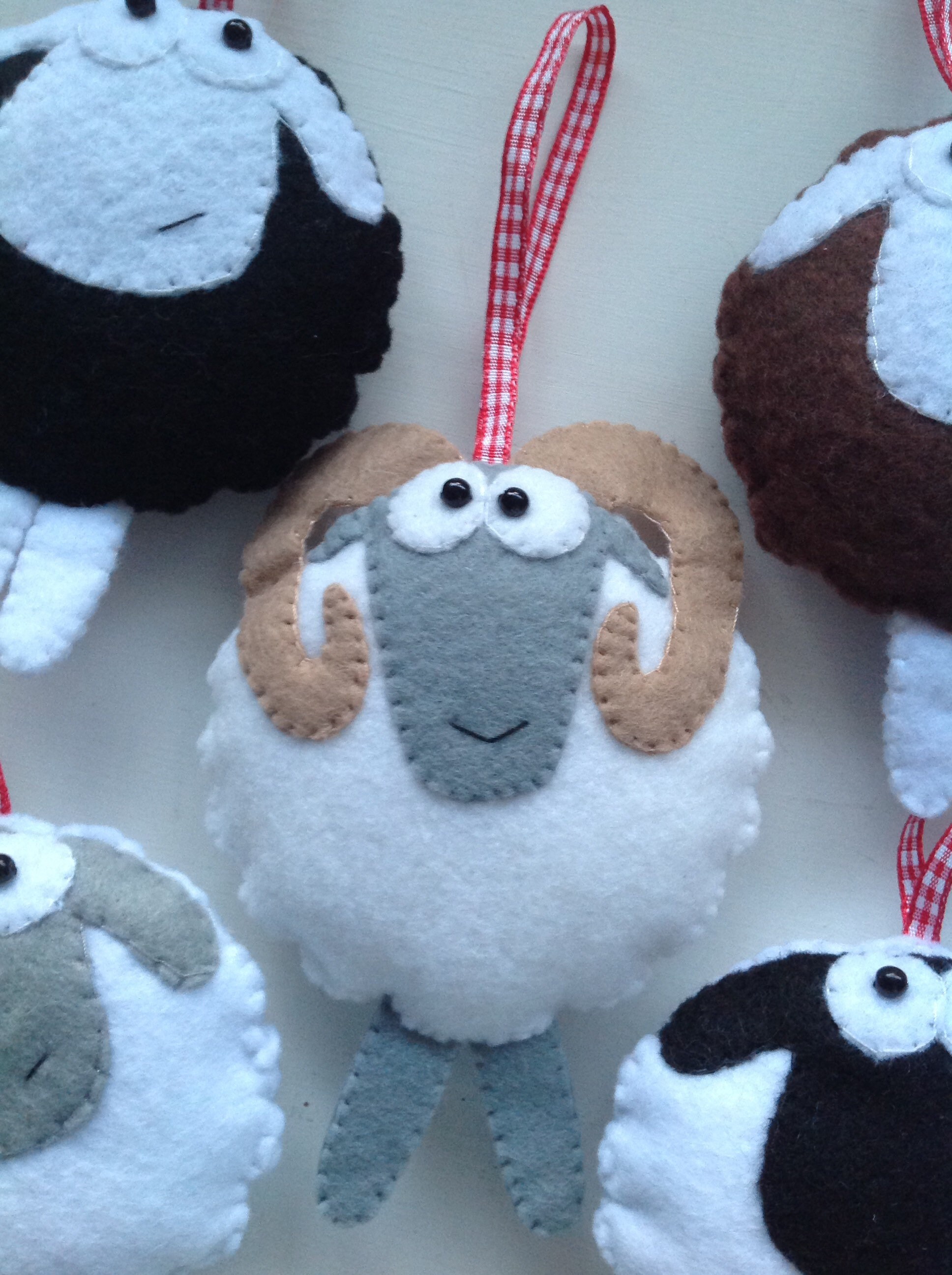 Hanging Felt Ram Sheep - Etsy UK