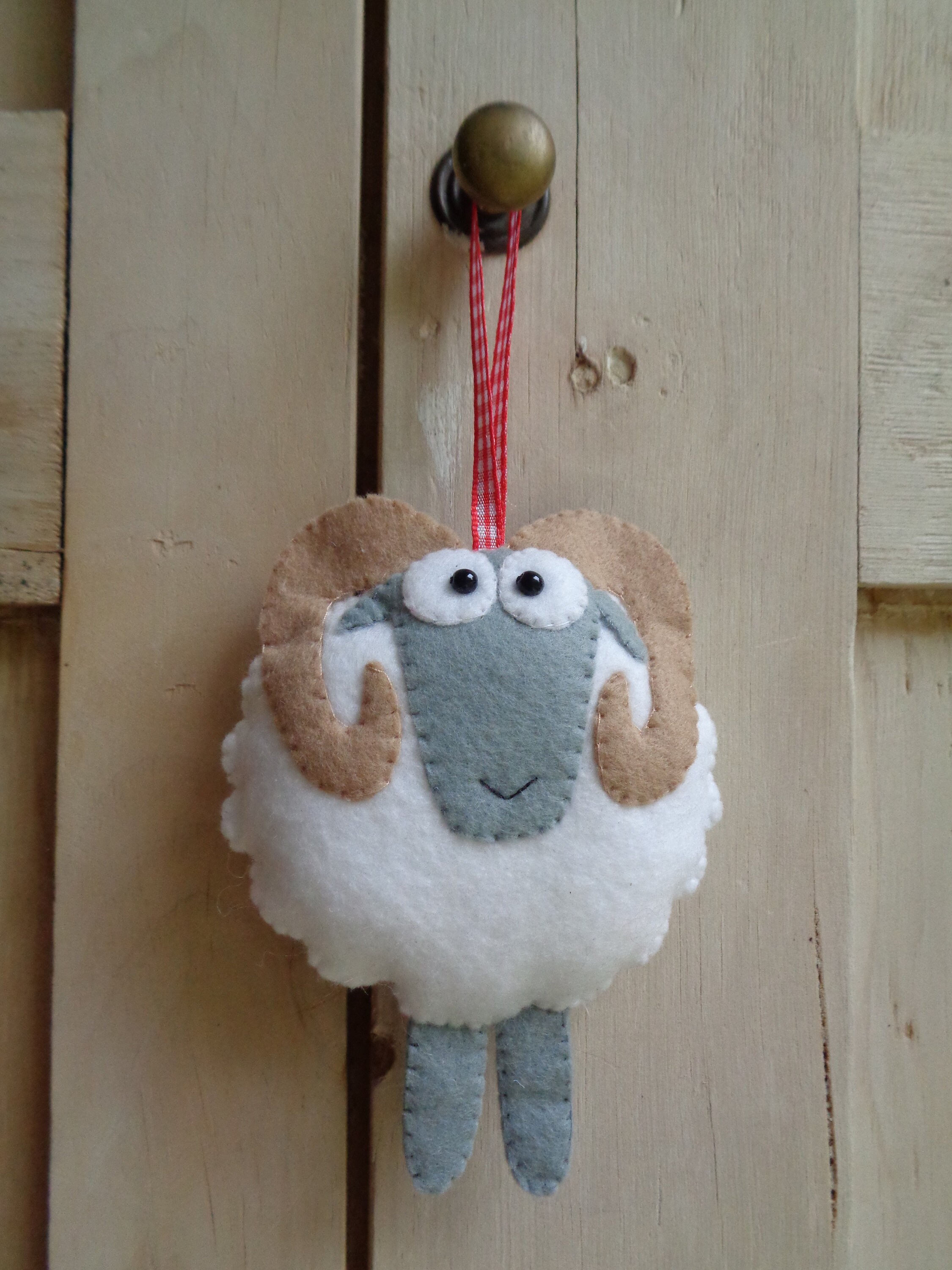 Hanging Felt Ram Sheep - Etsy UK