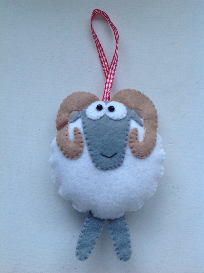 Hanging Felt Ram Sheep - Etsy UK