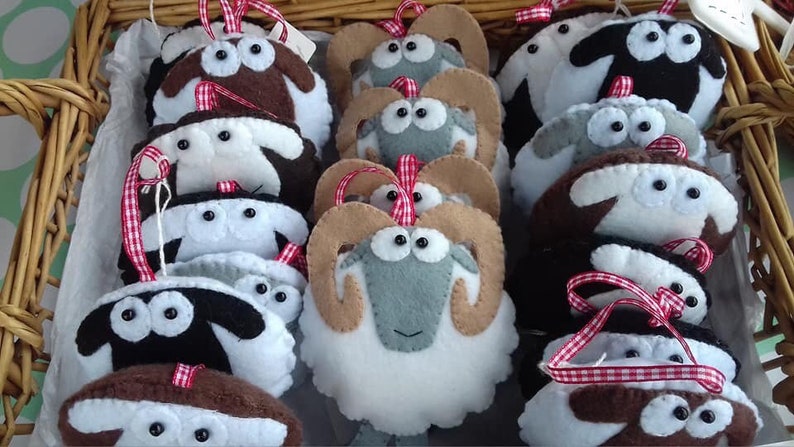 Hanging Felt Ram Sheep - Etsy UK