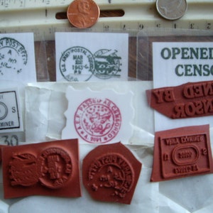 5 Military WWII Army Postal Cancellations Rubber Stamps Un-mounted ...