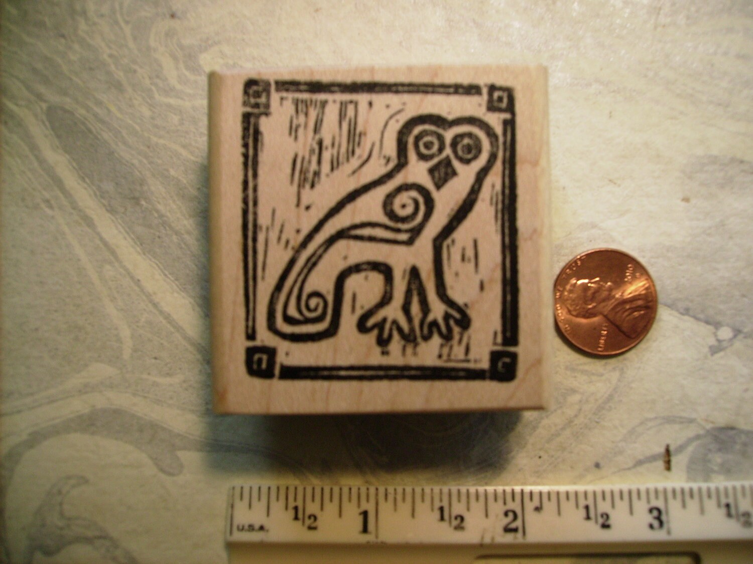 Owl Eraser Greek Carving Style Rubber Stamp Wood Mounted Scrapbooking ...