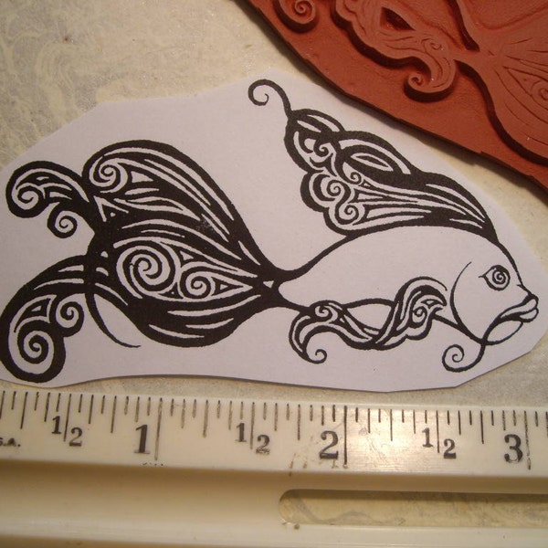 Fish Rubber Stamp - Etsy