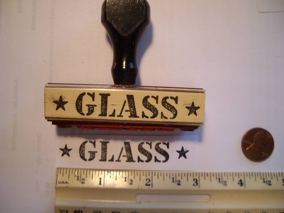 Vintage 1955 rubber stamp GLASS used to mark your | Etsy