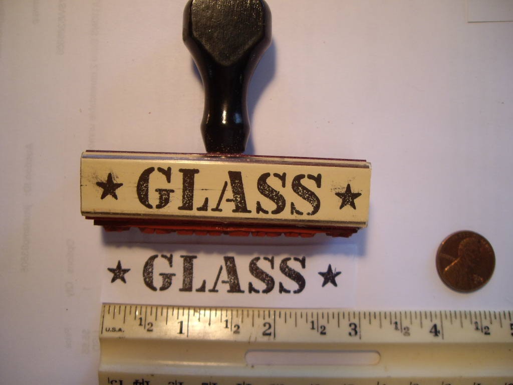Vintage 1955 rubber stamp GLASS used to mark your | Etsy