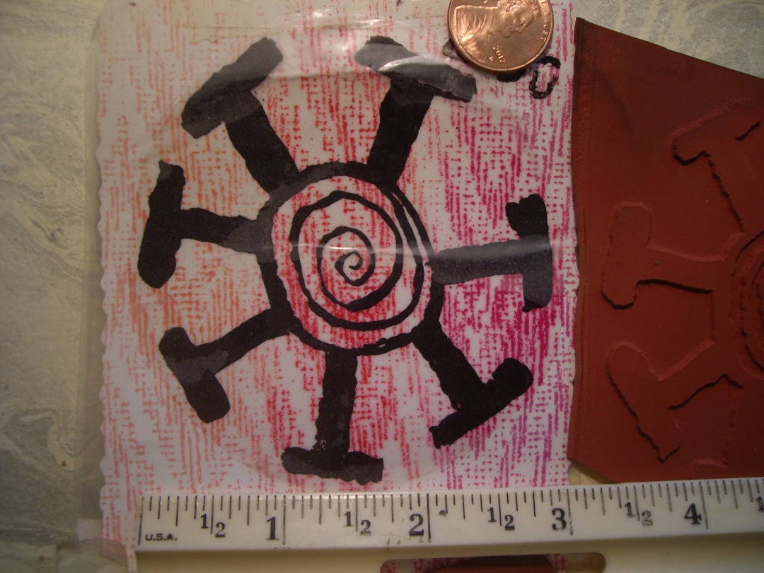 Spiral Pictograph Rock Art Rubber Stamp Un-mounted Scrapbooking Rubber ...