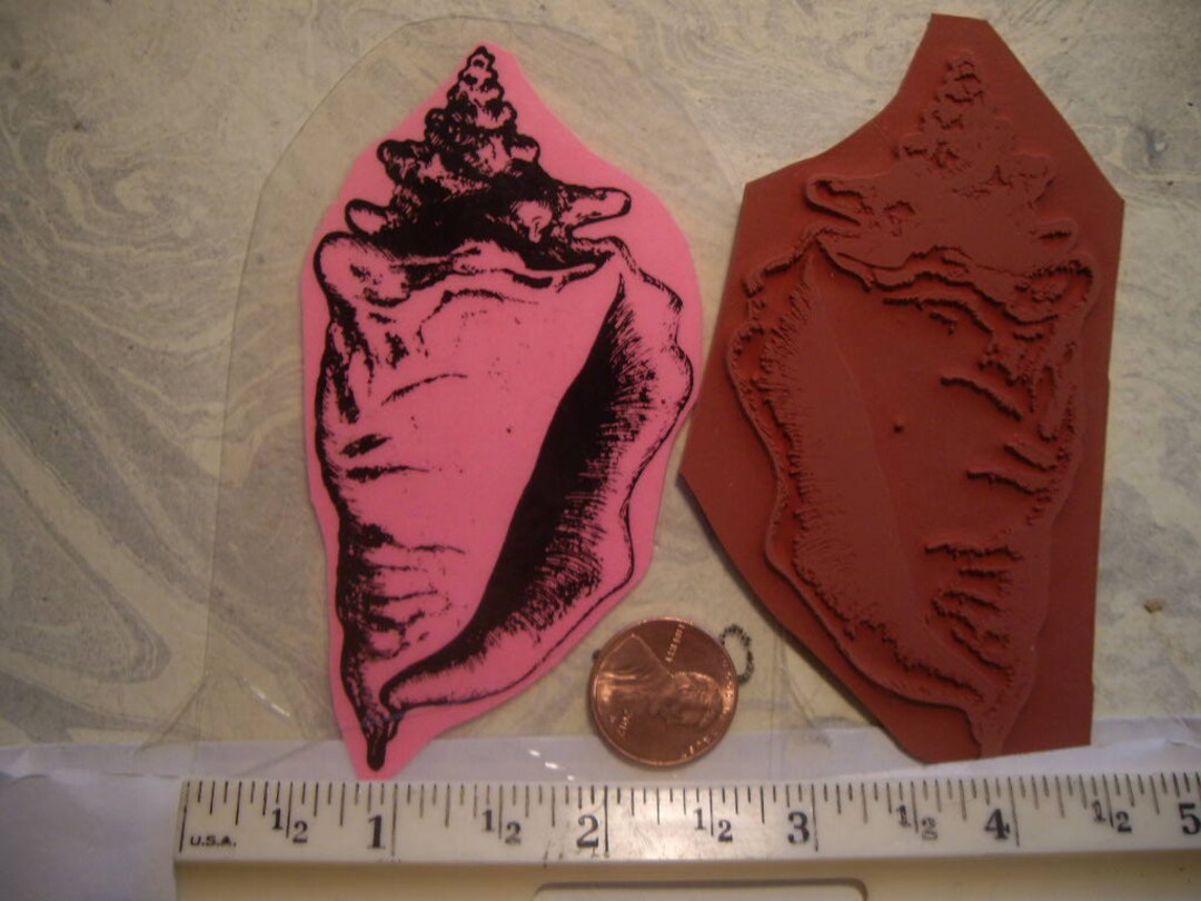 Sea Shell Conch Rubber Stamp Un-mounted Scrapbooking Rubber Stamping - Etsy