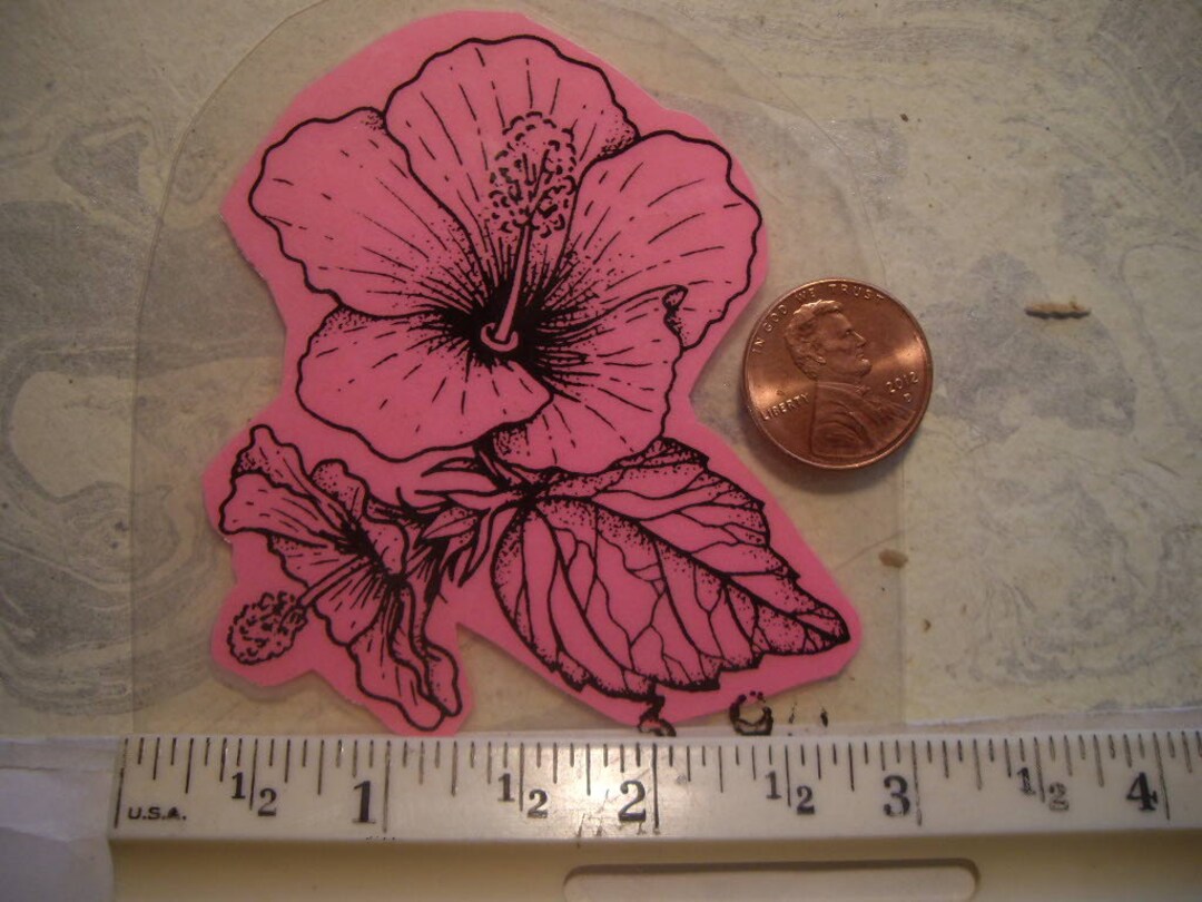 Flower Blossom Hibiscus Rubber Stamp Un-mounted Scrapbooking Rubber ...