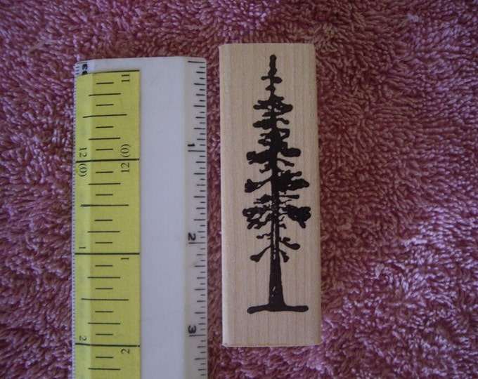Pine, Sequoia, Redwood Tree Rubber Stamp Unmounted or Wood Mounted 2 1/ ...