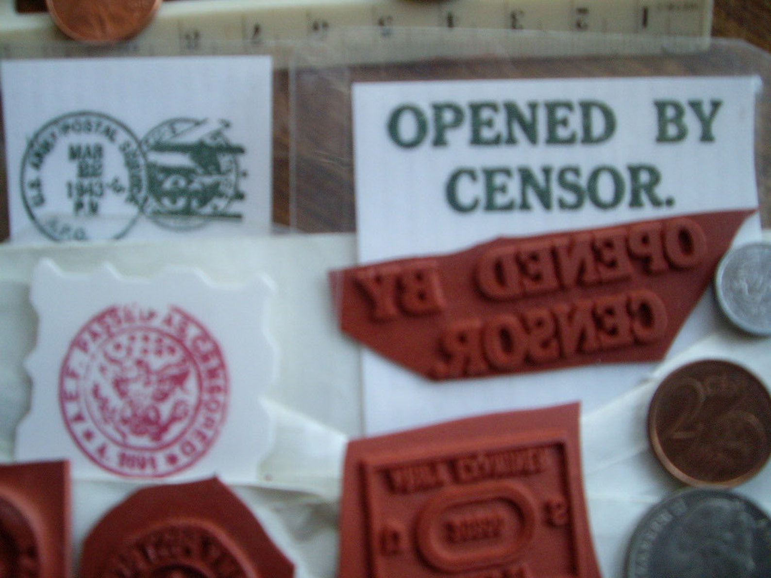 5 Military WWII Army Postal Cancellations Rubber Stamps Un-mounted ...