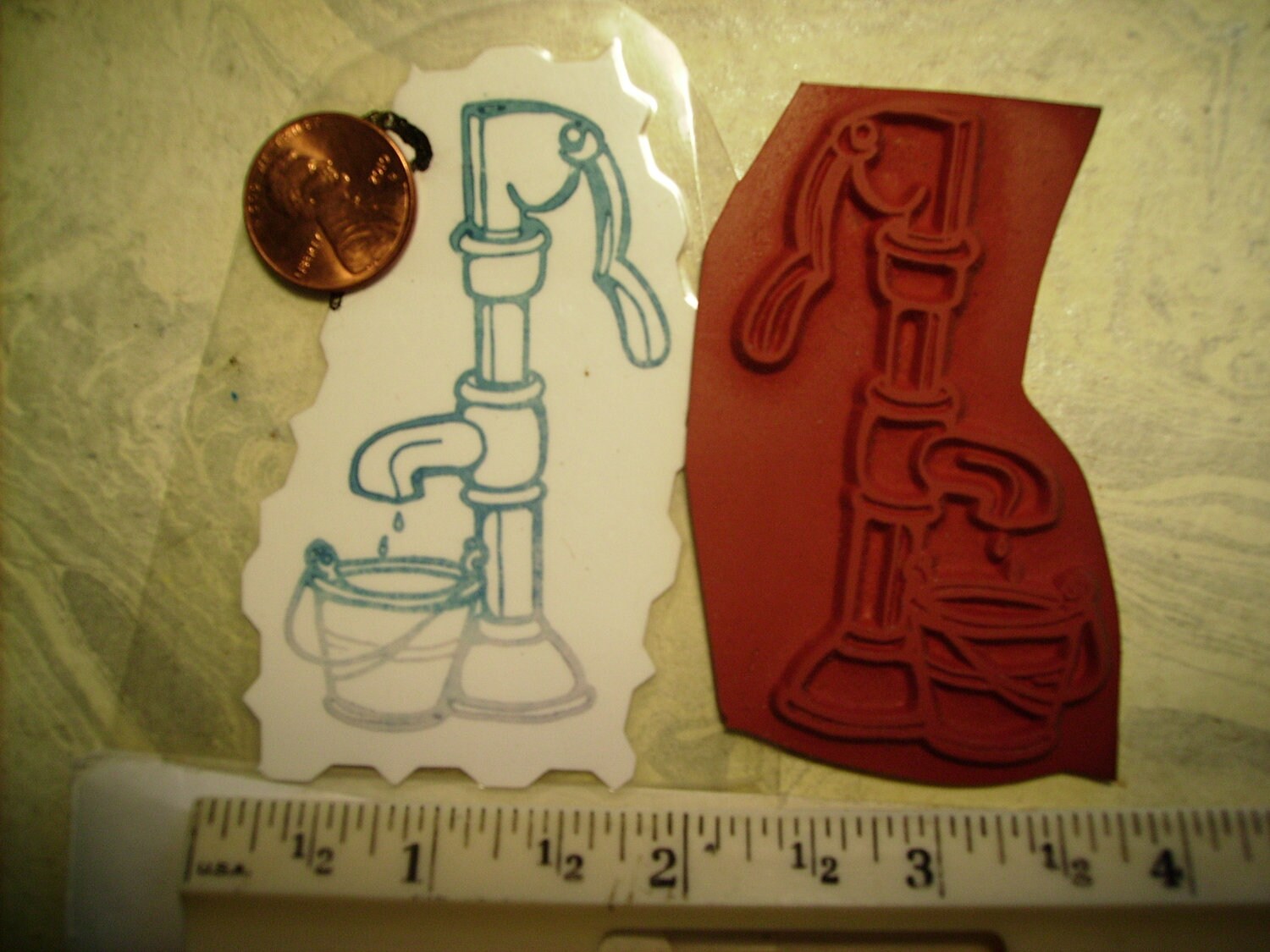 Water Pump Hand Pump Rubber Stamp Un-mounted Scrapbooking Rubber ...