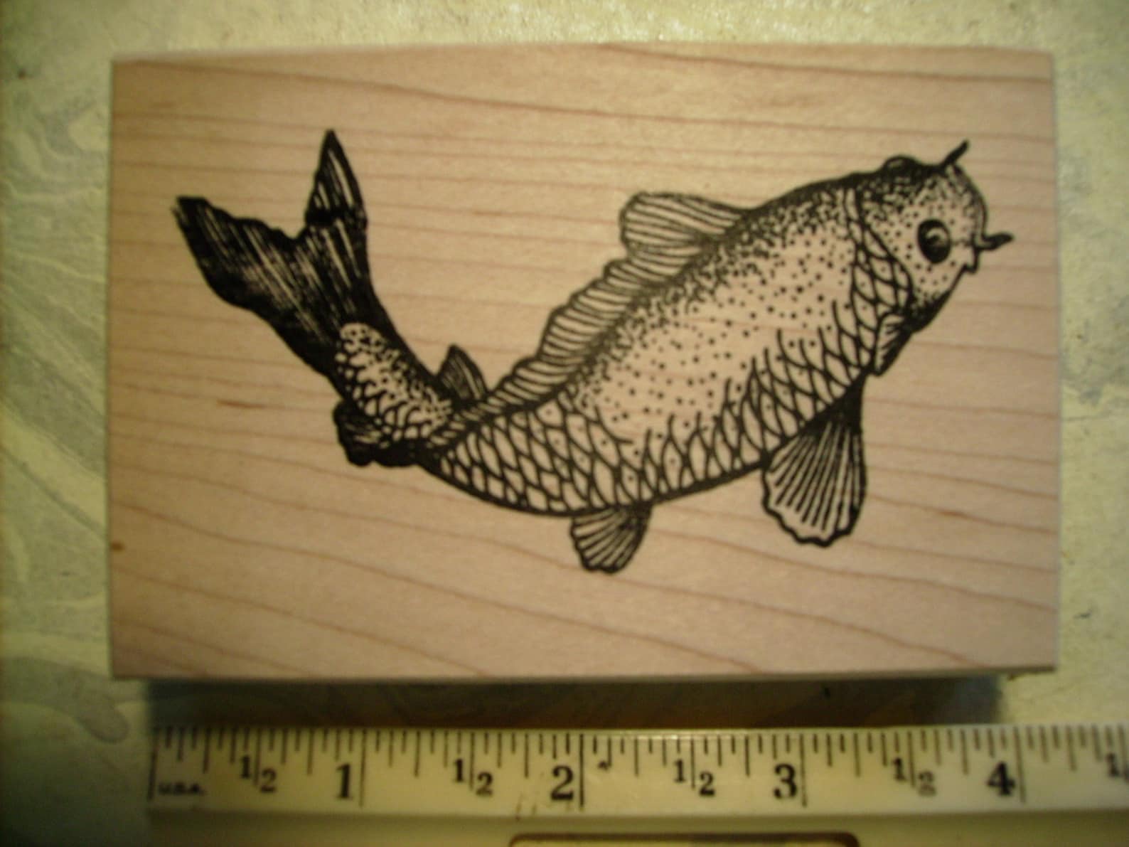 Large KOI Fish Carp Rubber Stamp Wood Mounted Scrapbooking - Etsy