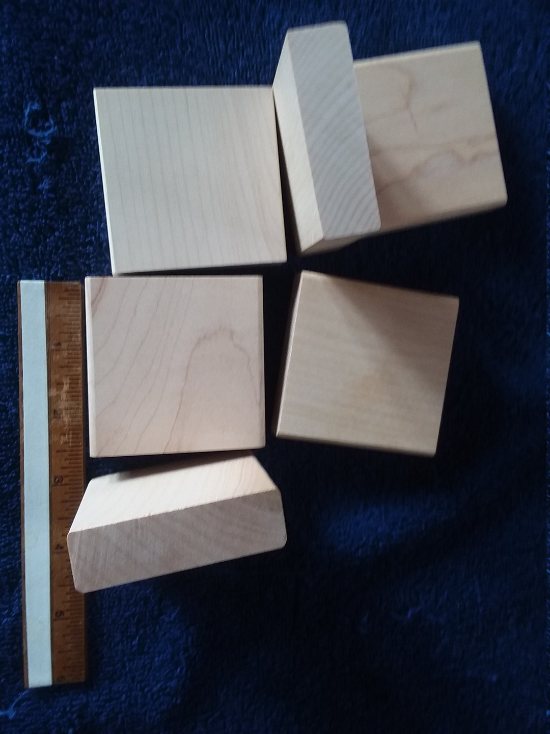 6 Wood Mounts for Rubber Stamps. Hard Rock White Maple 2.5 X 2.5 Inches ...
