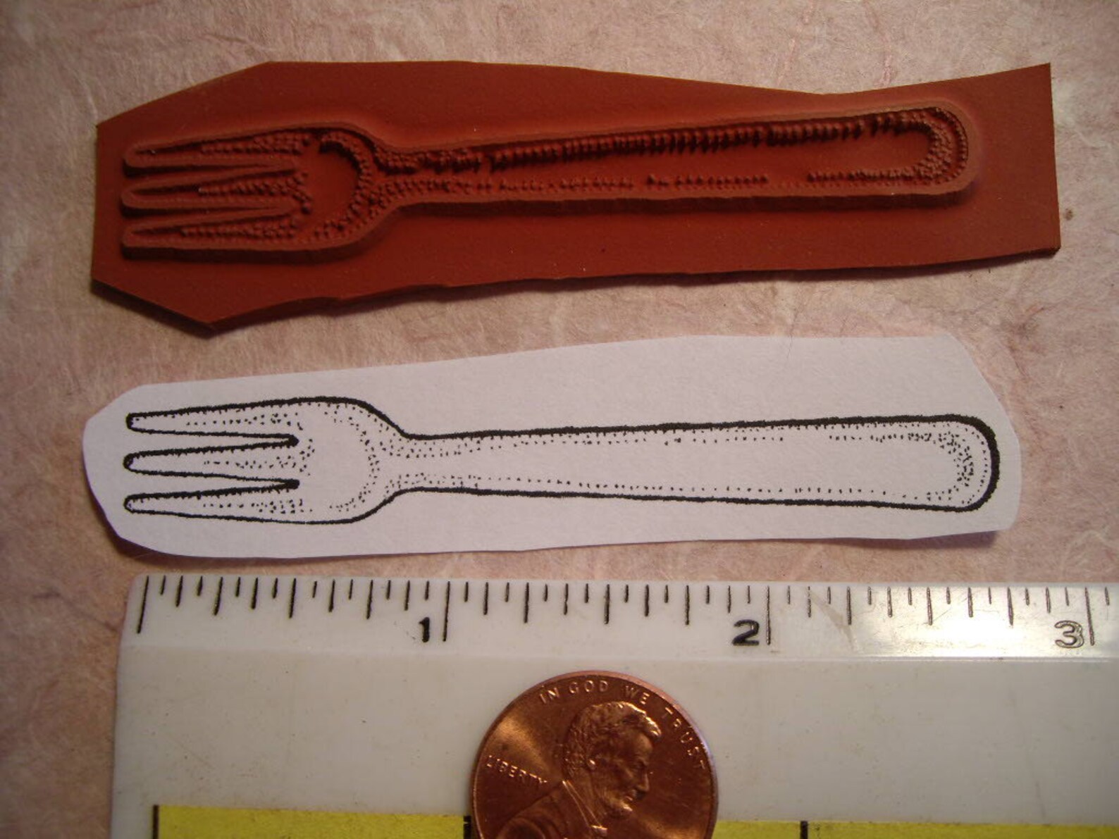 Fork Rubber Stamp Un-mounted Scrapbooking Rubber Stamping | Etsy