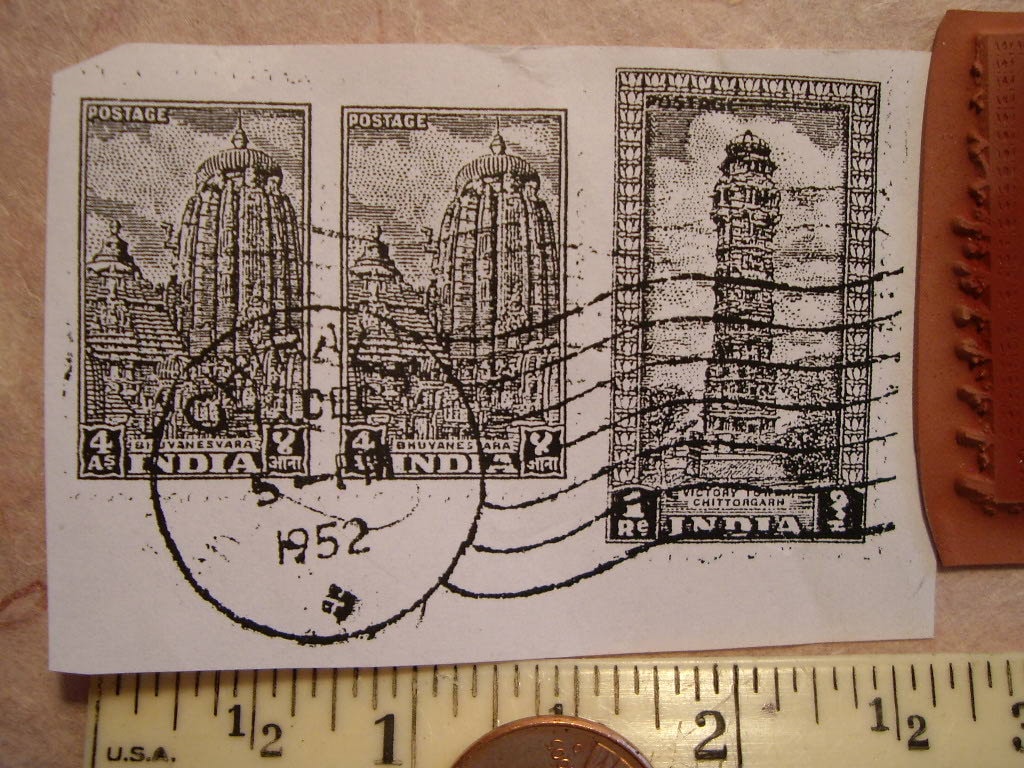 India Postmark 1952 Rubber Stamp Un-mounted Scrapbooking - Etsy