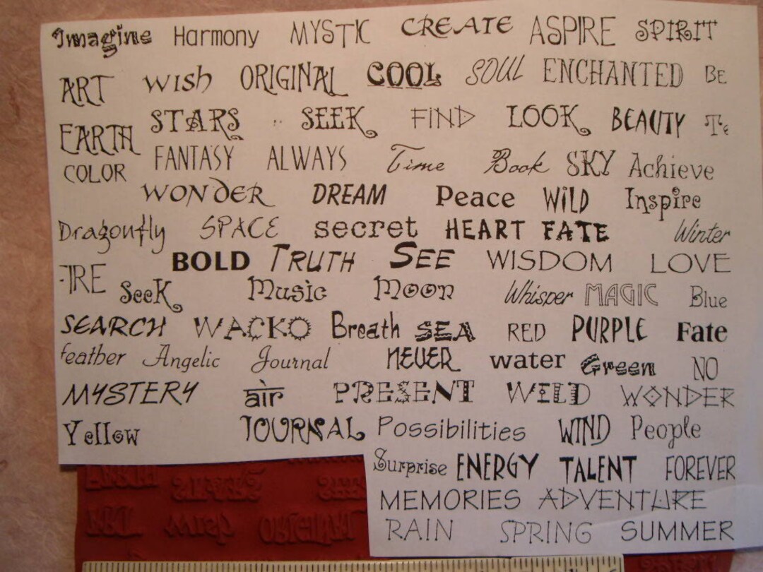 Journaling Words Rubber Stamp Un-mounted Scrapbooking Rubber Stamping ...