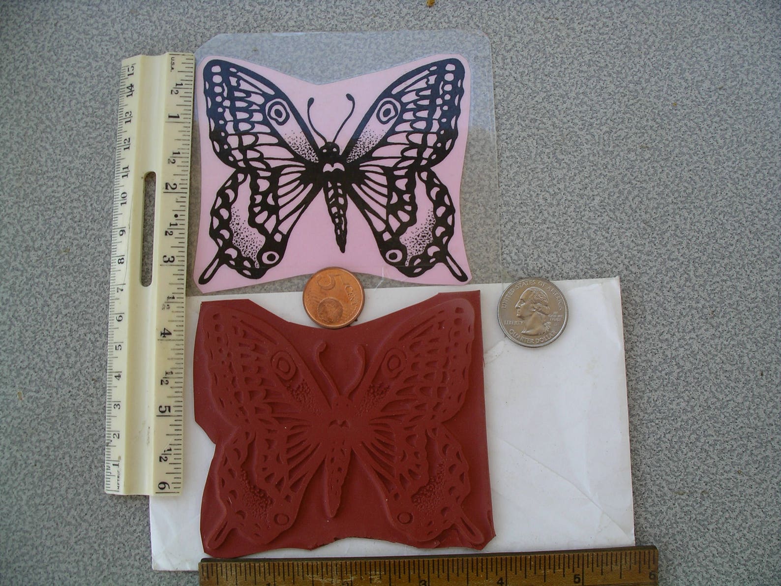 Big Butterfly Wood Mounted or Unmounted Rubber Stamp 3 1/2 X 3 1/4 ...