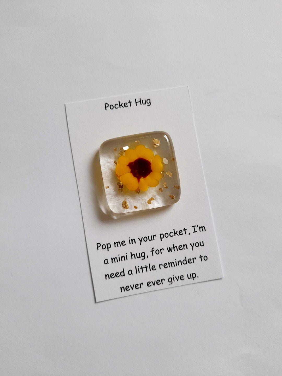 Fused Glass Sunflower Pocket Hug Token Keepsake - Etsy