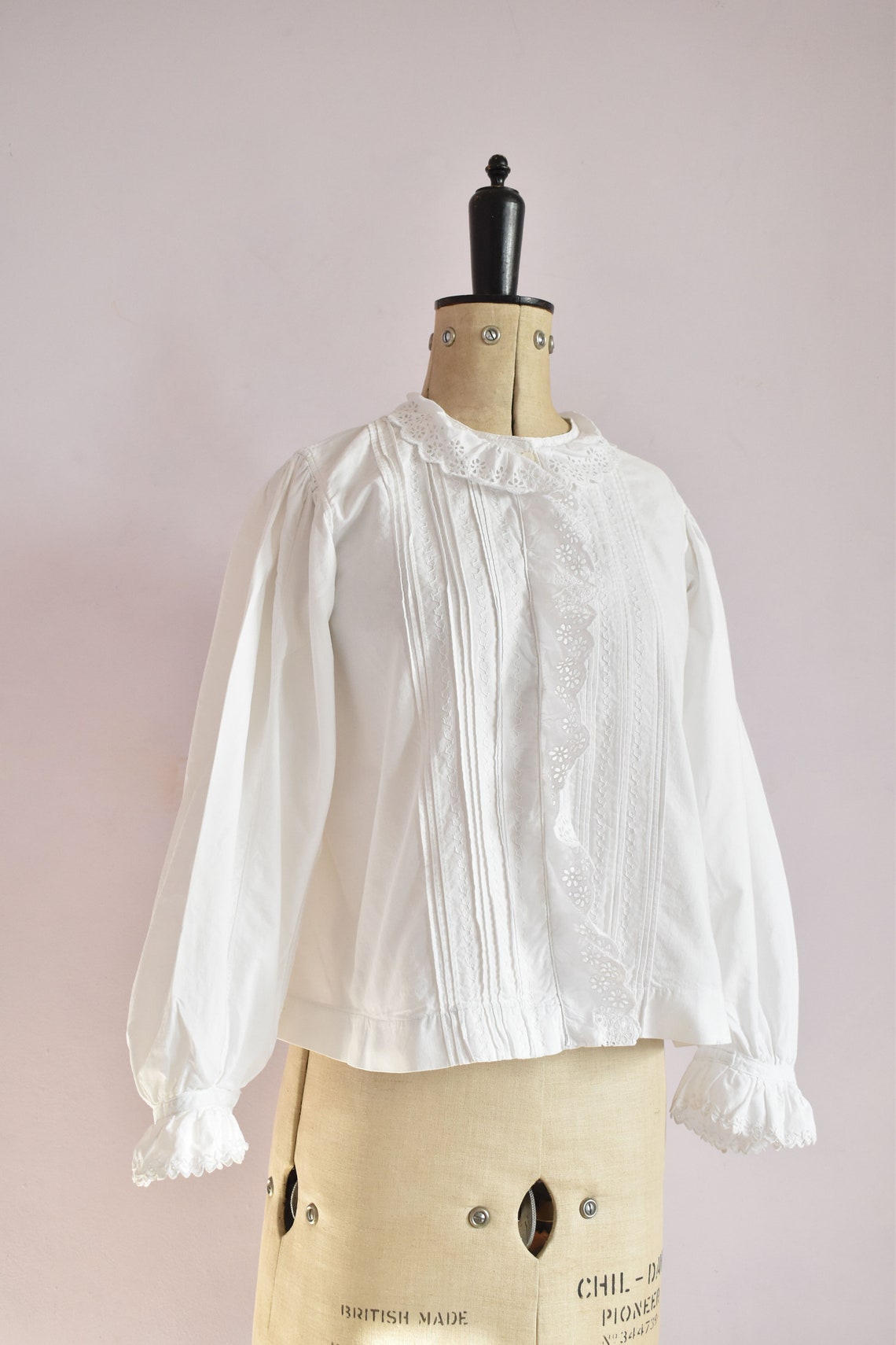 Antique Victorian Edwardian Floral Lace White Cotton Ruffle | Etsy