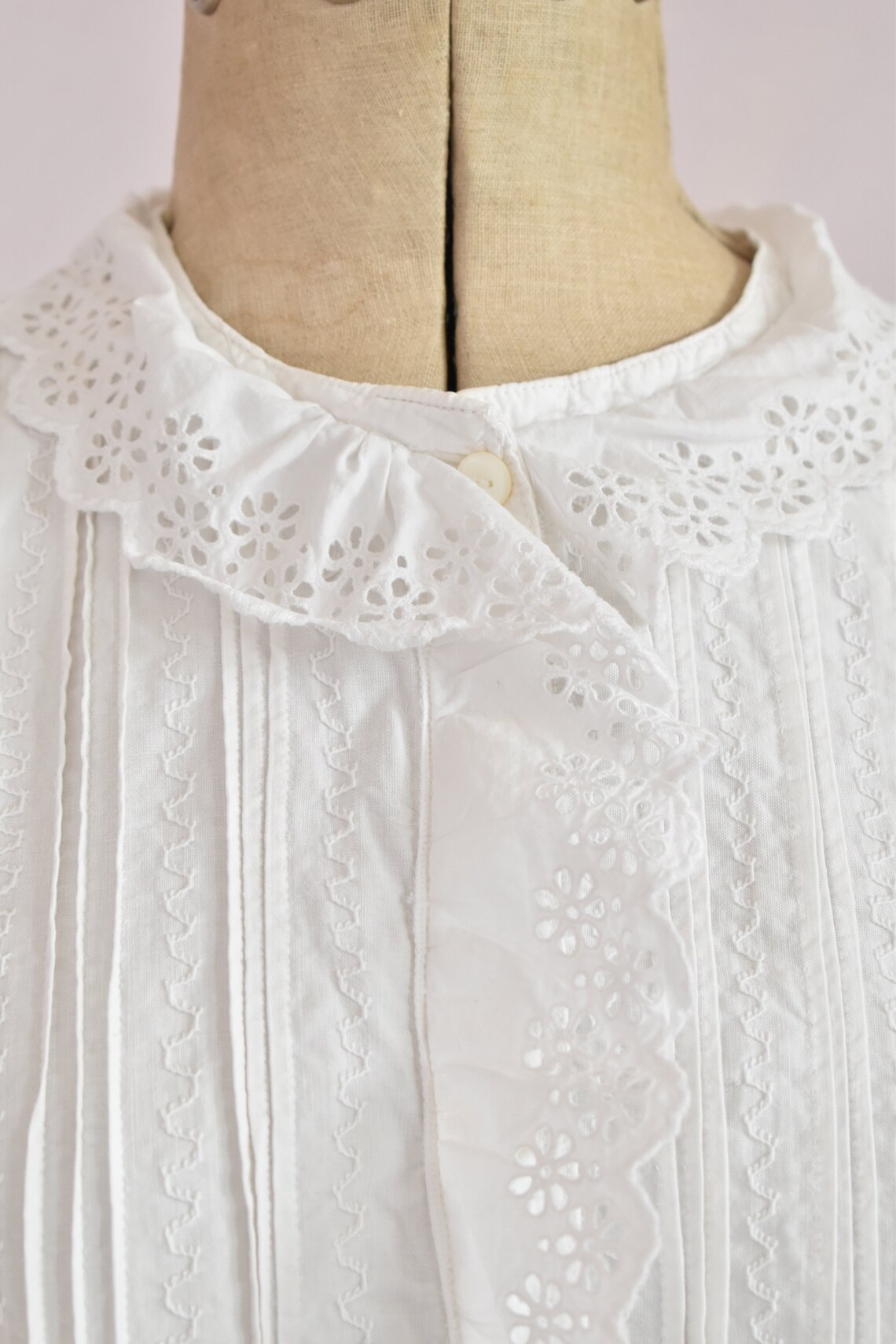 Antique Victorian Edwardian Floral Lace White Cotton Ruffle - Etsy