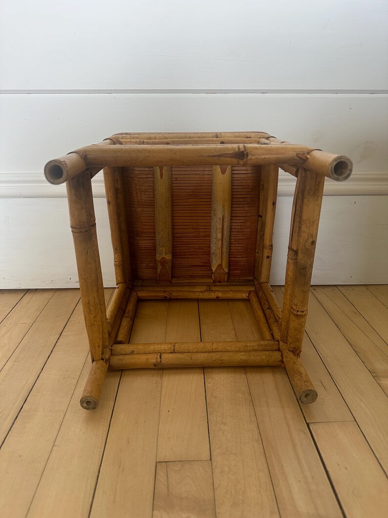 Bamboo Side Table - 12x12x13.75 - Burnt Bamboo - Etsy