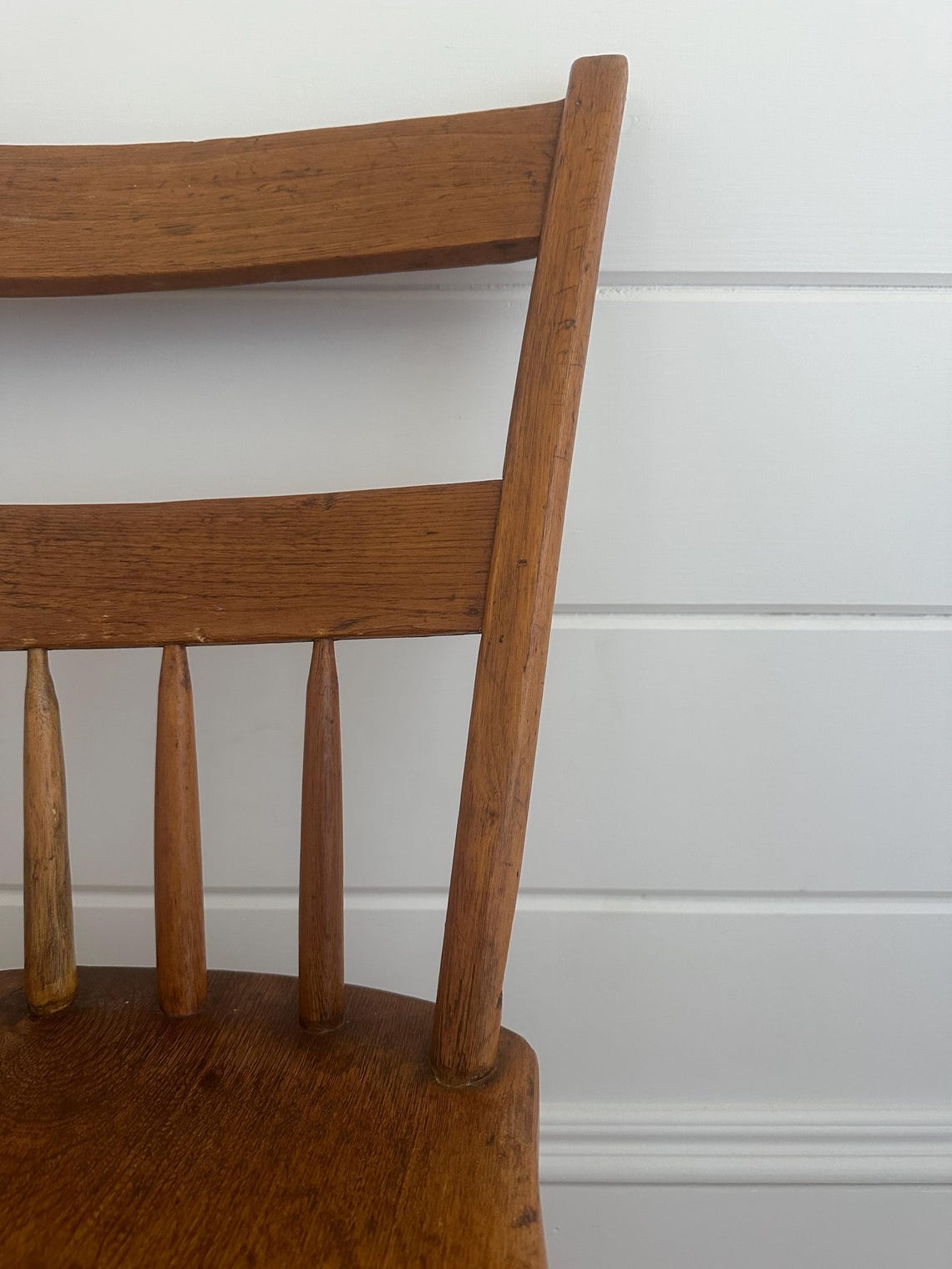 Primitive Wood Chair - Slanted Back - Plank Seat Farmhouse Chair - Etsy