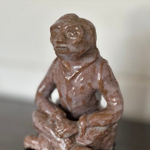Grumpy Human Figure Stoneware Sculpture - Abstract Seated Person - Etsy