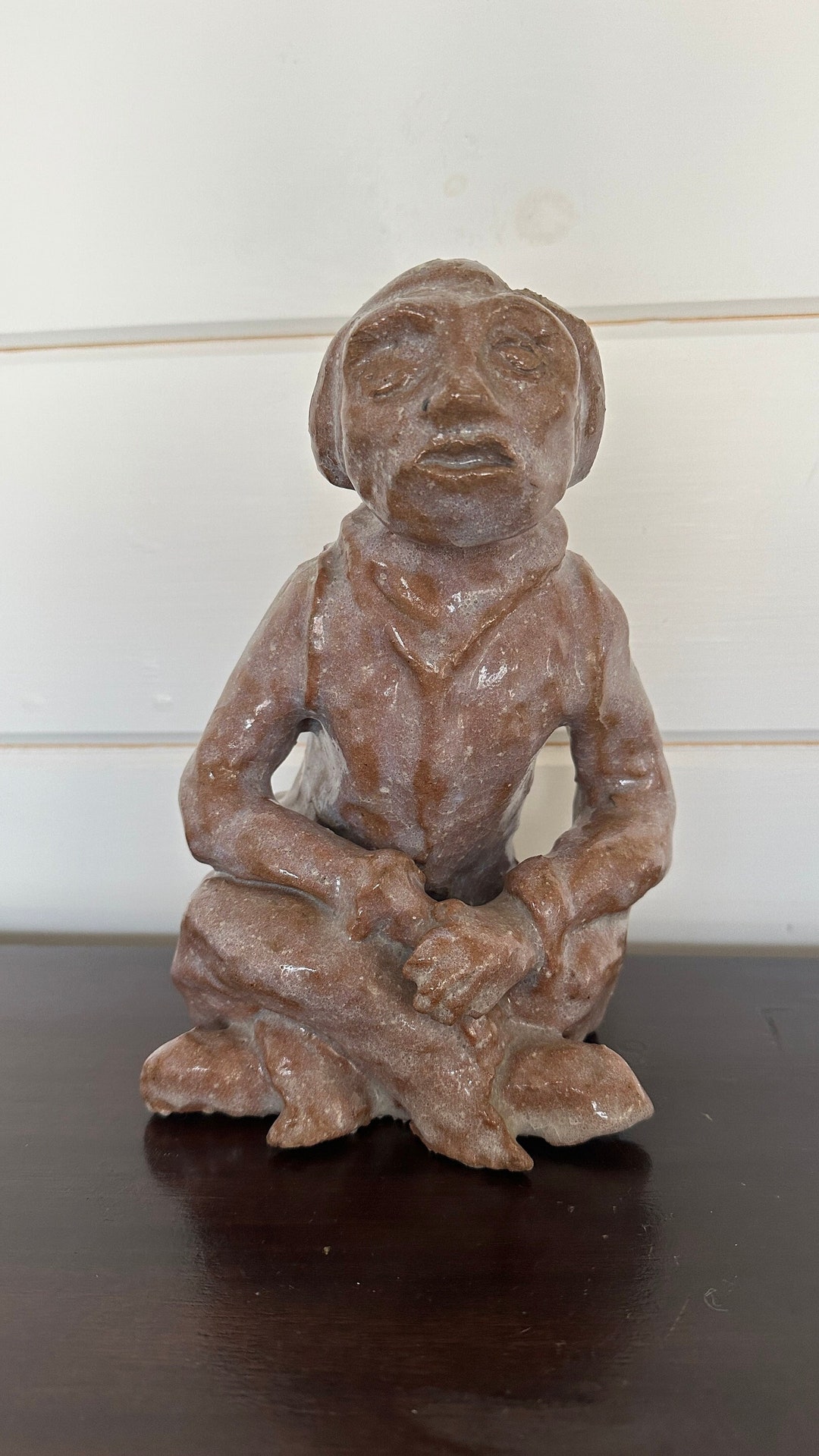 Grumpy Human Figure Stoneware Sculpture - Abstract Seated Person - Etsy