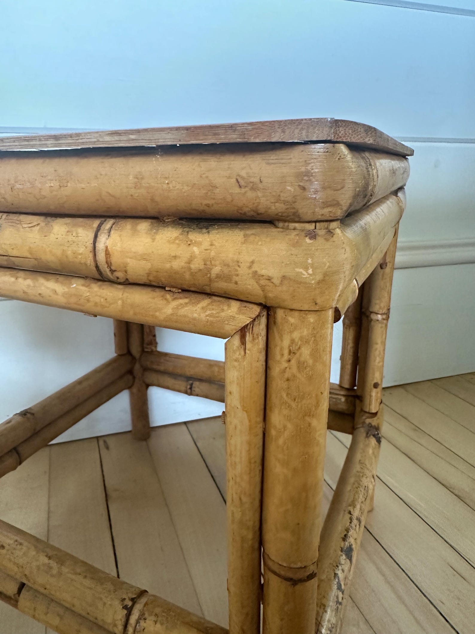 Bamboo Side Table - 12x12x13.75 - Burnt Bamboo - Etsy
