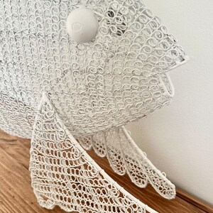 Giant Vintage Wirework Fish Sculpture- Coiled Wire - Scalloped Edge ...
