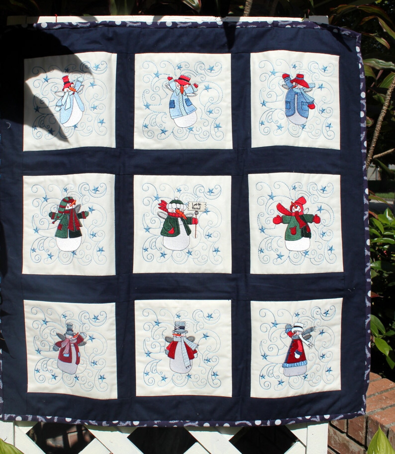 Snowman Swirl Wall Quilt - Etsy