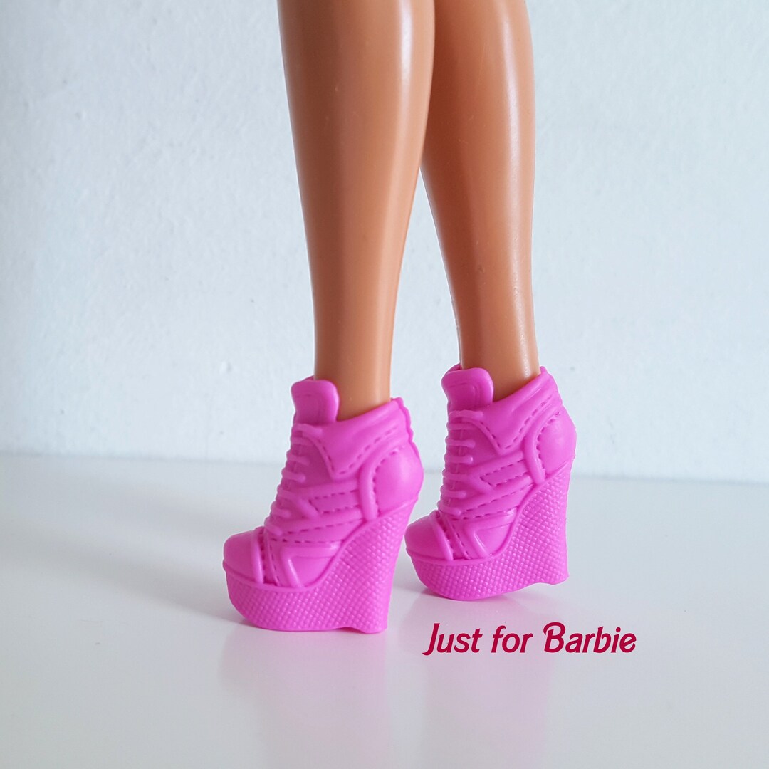 Barbie Pink Shoes Pink Realistic Wedge Boots - Etsy