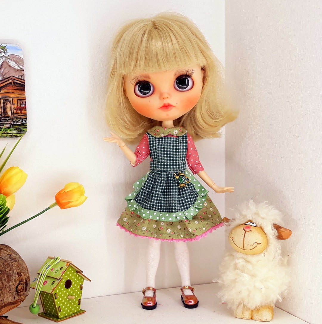 Blythe Clothes, Blythe Clothes Set, Blythe Spring, Blythe Green Dress ...