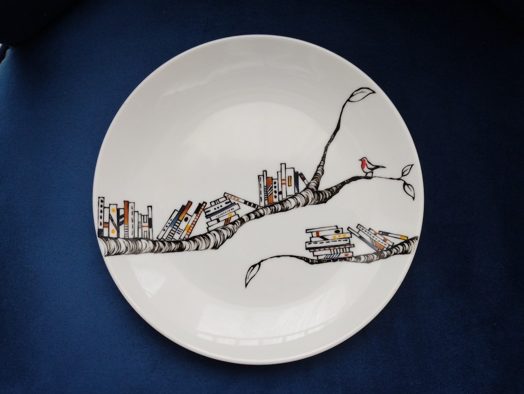 Hand Painted Decorative Ceramic Plate - Book - A - Holic With Robin ...