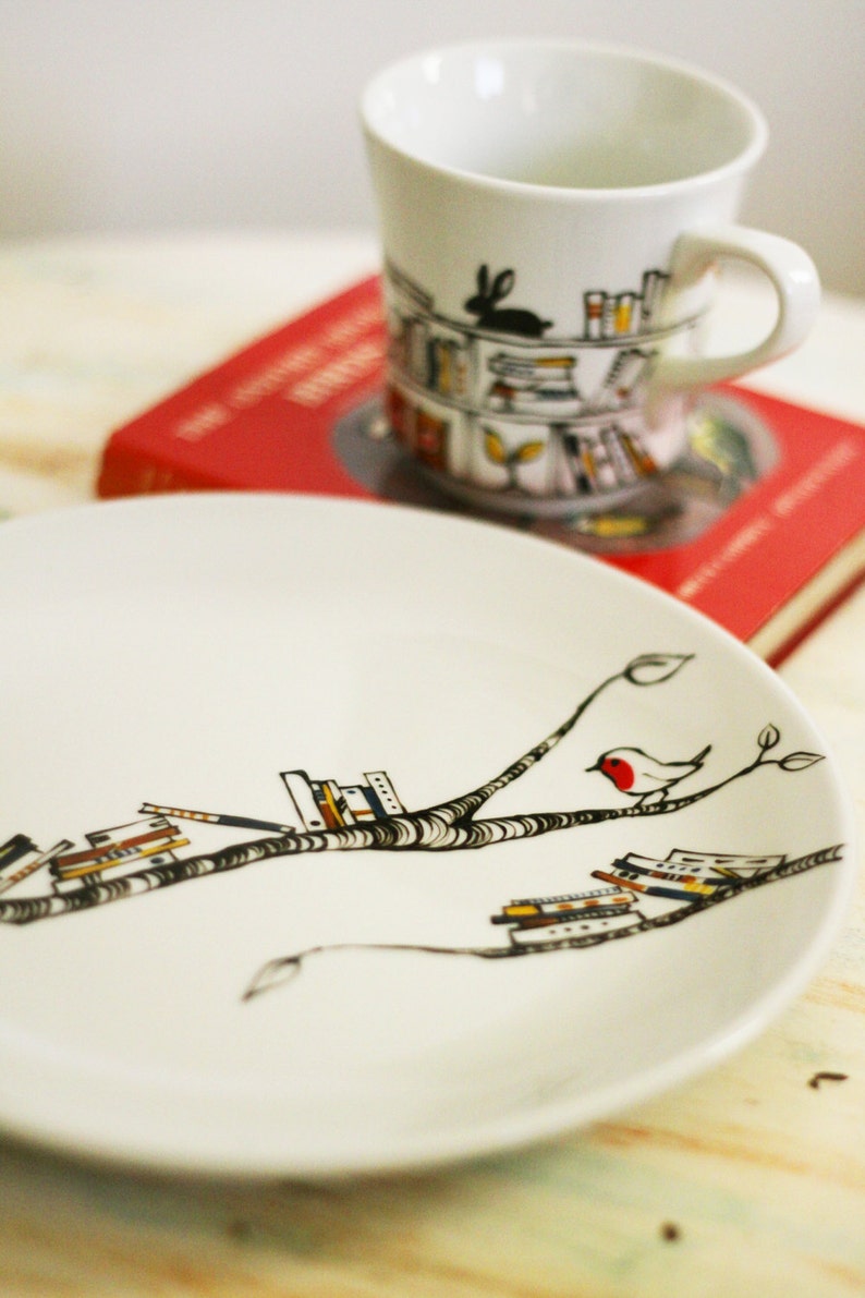 Hand Painted Decorative Ceramic Plate Book A Holic With - Etsy UK