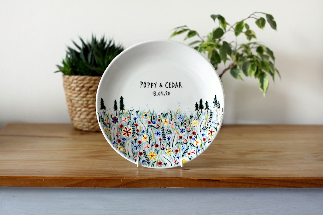 Personalised Decorative Ceramic Plate - Custom Hand Painted Decorative ...