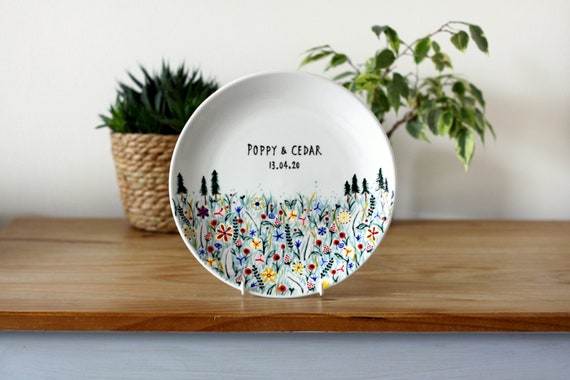 Personalised Decorative Ceramic Plate Custom Hand Painted | Etsy