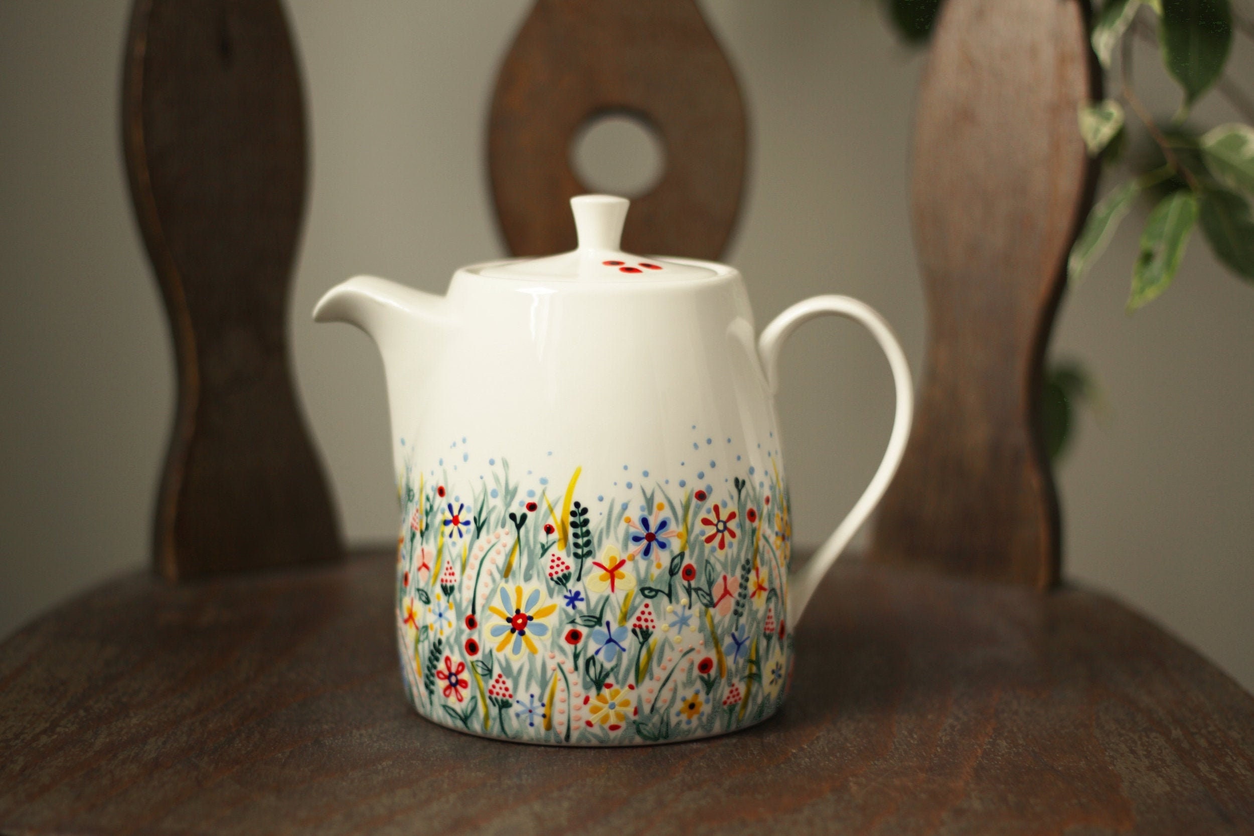 Hand Painted Teapot Wildflowers in Spring Meadow Fine - Etsy UK