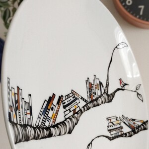 Hand Painted Decorative Ceramic Plate - Book - A - Holic With Robin - Etsy