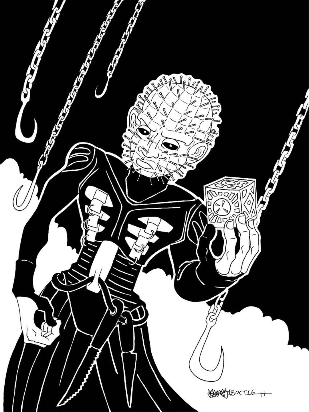 Hellraiser, Pinhead, Original Ink Drawing - Etsy
