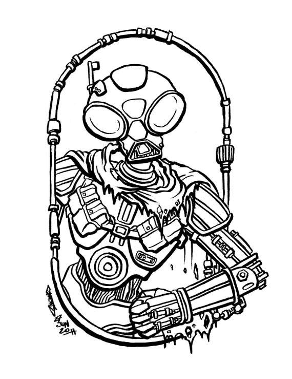 Droid Robot Original Ink Drawing - Etsy