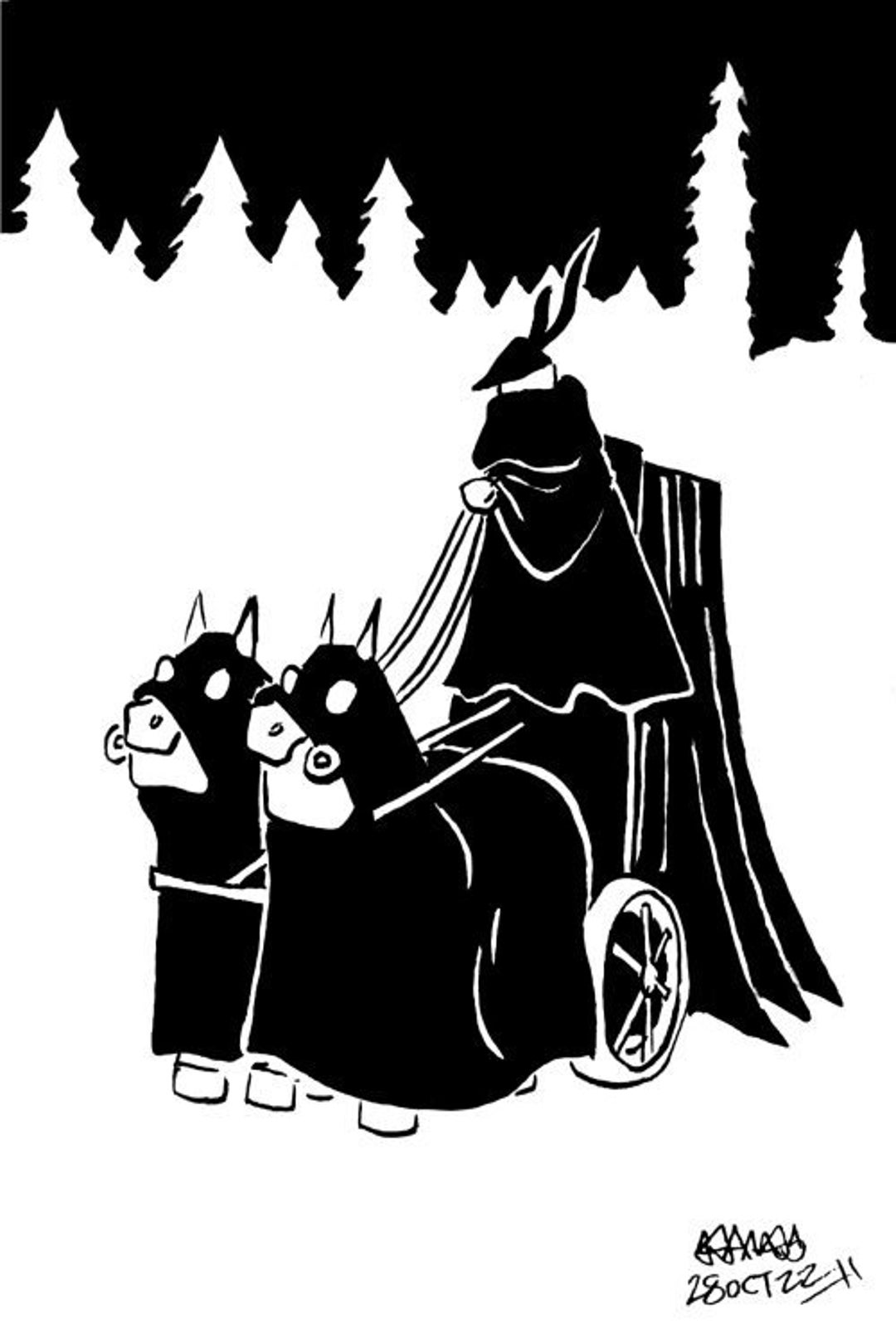 Nosferatu Carriage Original Ink Drawing - Etsy