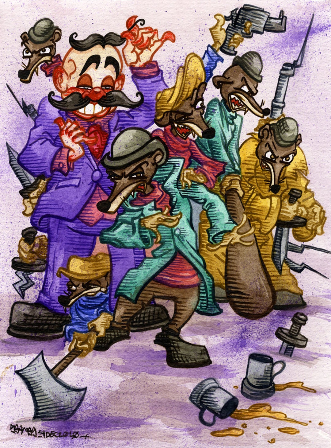 Winky and the Weasels, Disney Wind in the Willows, Original Watercolor ...