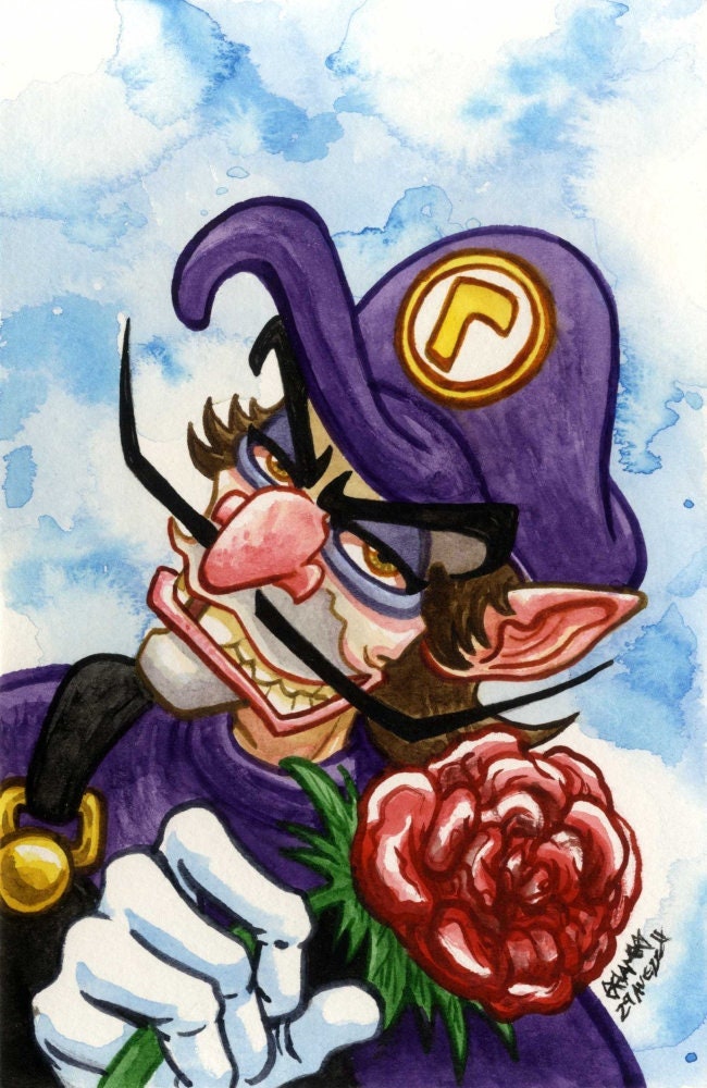 Waluigi, Original Watercolor Painting - Etsy