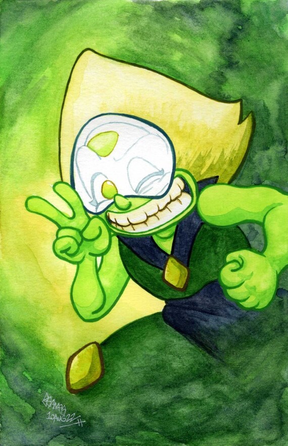 Peridot Original Watercolor Painting - Etsy