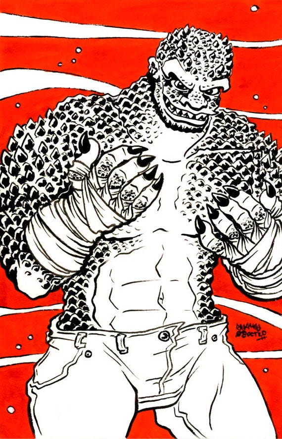 Killer Croc Original Ink Drawing - Etsy