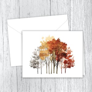 Fall Trees Note Card Set, Autumn Stationery With Envelopes - Etsy