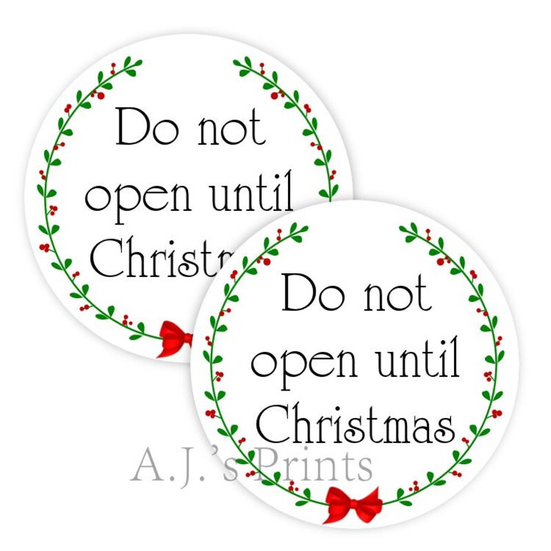 Do Not Open Until Christmas Label - Etsy